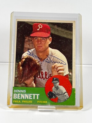 SIGNED 1963 Topps - #56 Dennis Bennett (RC) AUTOGRAPH AUTO | eBay