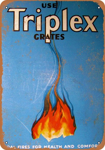 METAL SIGN - Triplex Fire Grates -- Vintage Look | eBay
