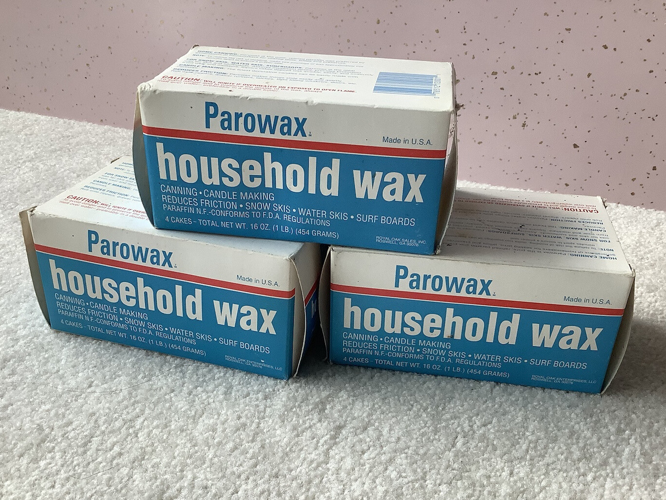 3 X Parowax Household Wax Paraffin Canning Candle Snow Skis Surf Board ...