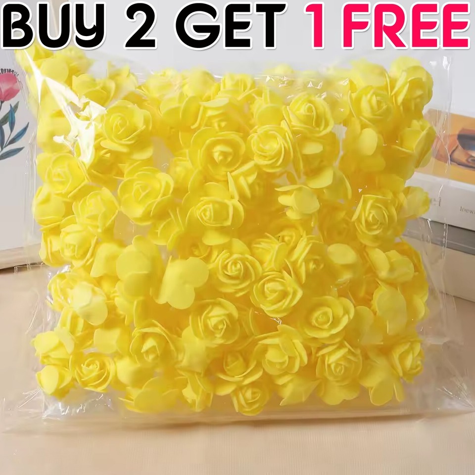 500 Foam Mini Roses WHOLESALE Heads Buds Small Flowers Wedding Home ...