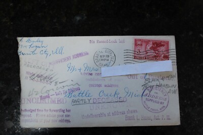 Vintage 1949 Unusual Postmarked Envelope With Multiple Postal Stamps ...