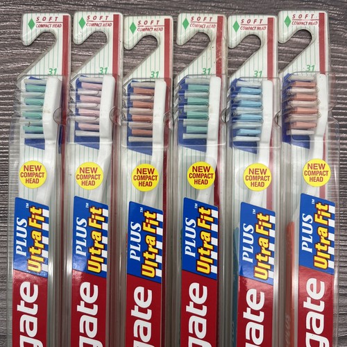 6 Colgate PLUS Ultra Fit Bi-Level Toothbrush Diamond Shaped Soft ...