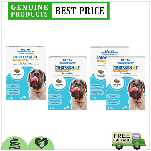 Interceptor Spectrum 3,6,12 Doses Heartworm Prevention for Dogs 22 to ...