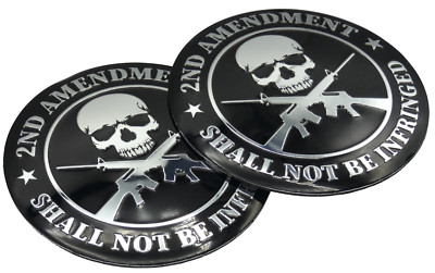 2x Metal 2nd Amendment Decal Sticker Emblem Badge Auto Car Truck Dome 2 ...