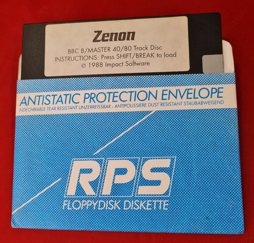 Zenon Game 5.25" 40/80T Disc for Acorn BBCB/Master 1988 Impact Software ...