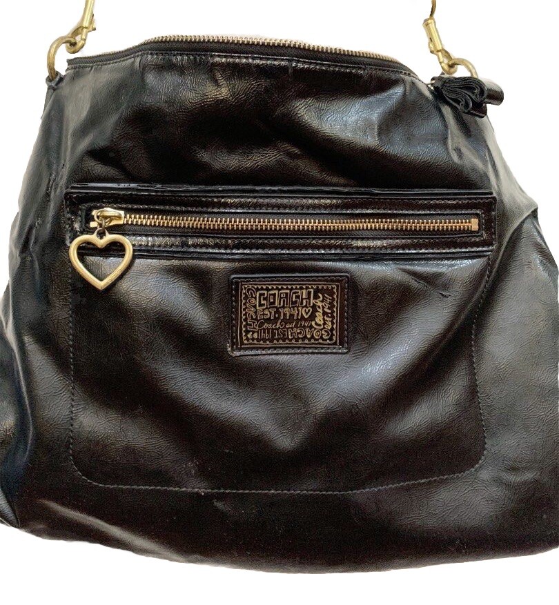 Authentic COACH DAISY LIQUID GLOSS PATENT LEATHER HOBO BAG PURSE F20108 ...