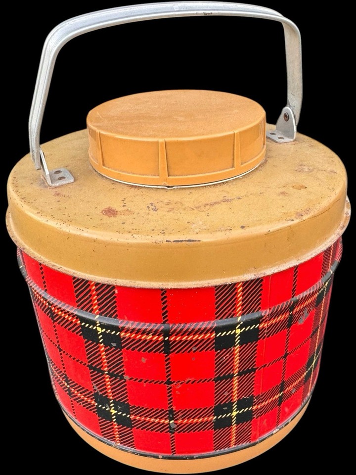 Vintage Hamilton Skotch Jug 1 Gallon Picnic Thermos - Red Plaid MCM ...