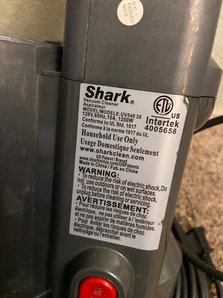 Shark Navigator Lift-Away UV540 Upright Vacuum MOTOR HOSE DUST CUP ...