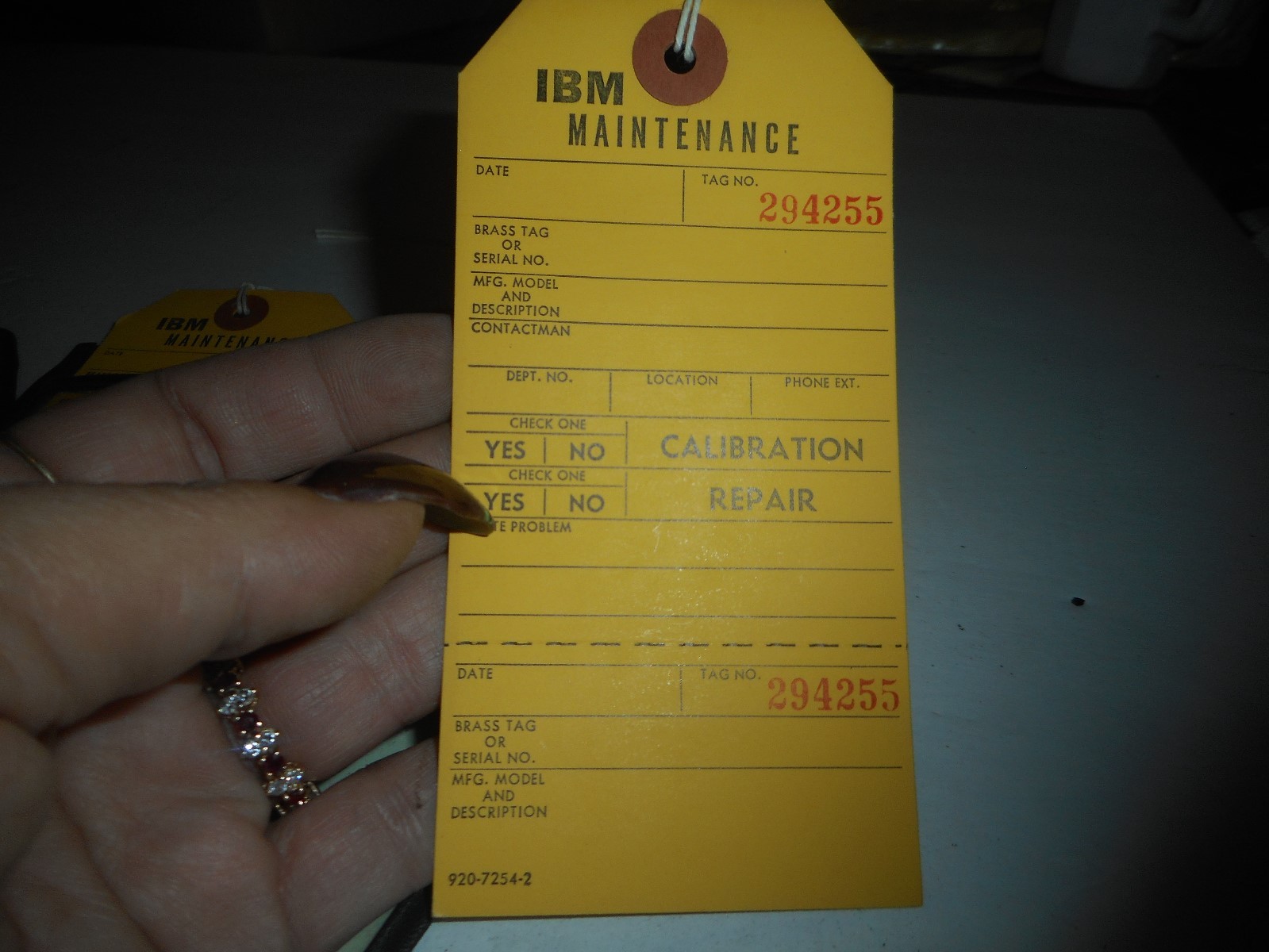 Vintage IBM Maintenance Tags With Sleeves | eBay