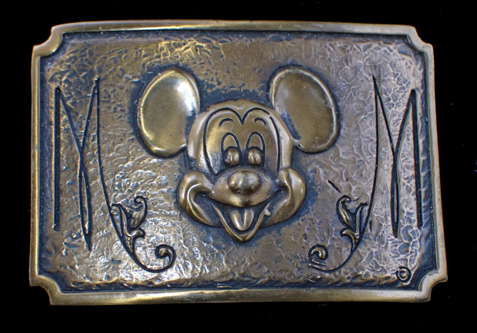 RARE VTG. WALT DISNEY'S MICKEY MOUSE BRONZE BELT BUCK… - Gem