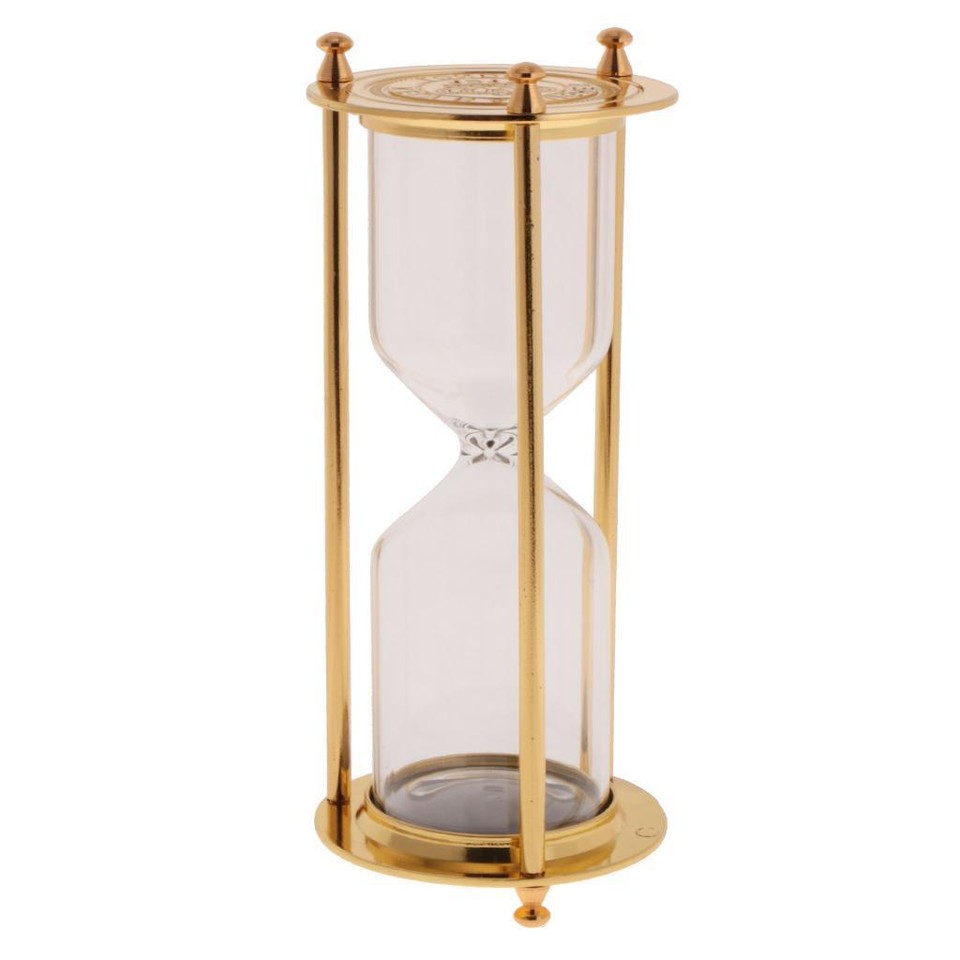 Metal Empty Sand Timer WITHOUT SAND Hourglass Home Office Decor Gold S ...