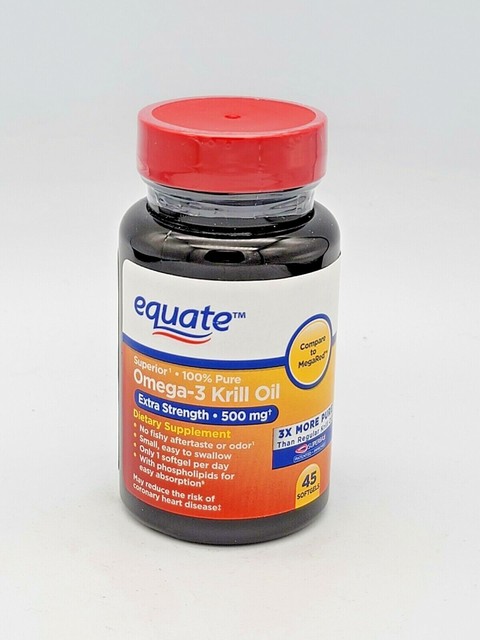 EQUATE Omega-3 Krill Oil Extra Strength 500mg 45ct for sale online | eBay