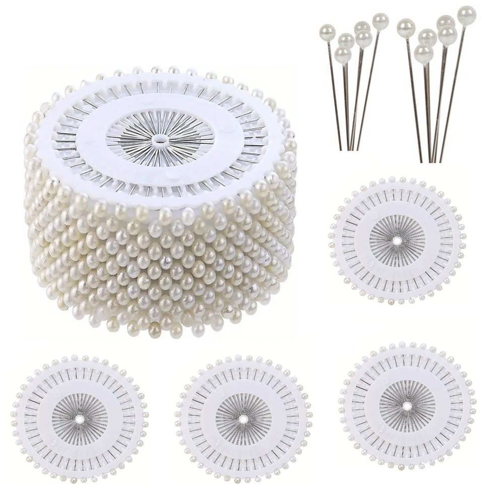 PEARL HEAD PINS UPHOLSTERY DRESSMAKER SEWING ROSETTE HIJAB PINS CRAFTS ...