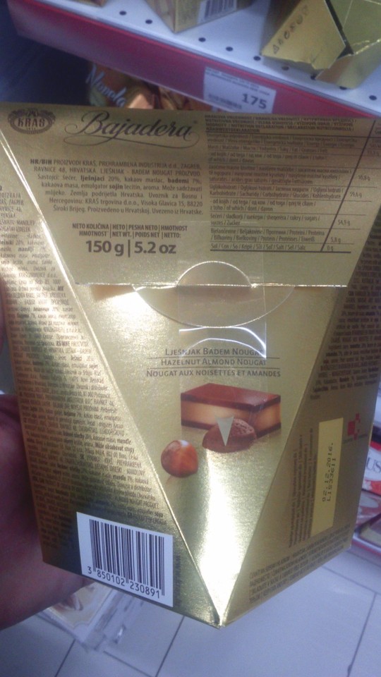 Famous delicious Croatian Chocolate Bajadera Kras Zagreb Croatia ...