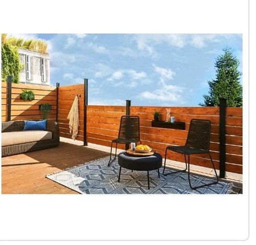 Hoft Metal Fencing 73"X3"X3" Black Aluminum Deck Fence Line Post ...