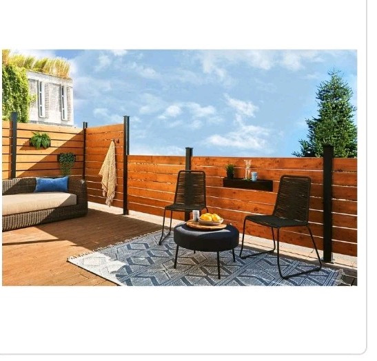 Hoft Metal Fencing 73"X3"X3" Black Aluminum Deck Fence Line Post ...