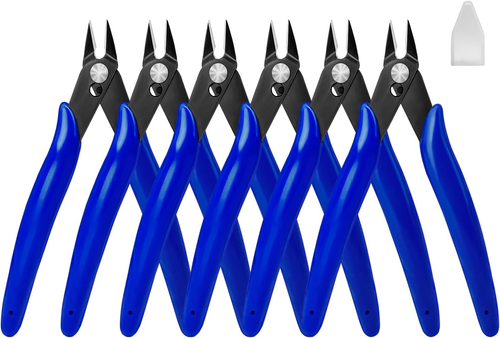 6 Pack Wire Cutters Set, 5" Ultra Sharp Flush Cutters, Carbon Steel ...