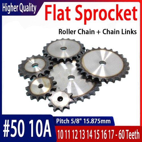 Pitch 15.875mm 10A Chain Drive Flat Sprocket 10T - 60T Roller Chain ...