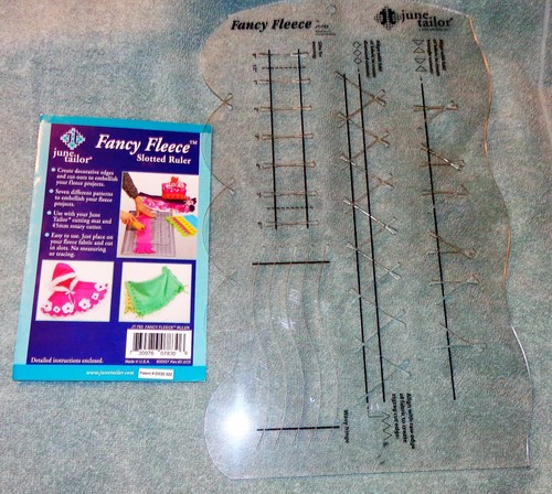 June Tailor Fancy Fleece Slotted Trimmer Ruler Scalloped Quilting ...