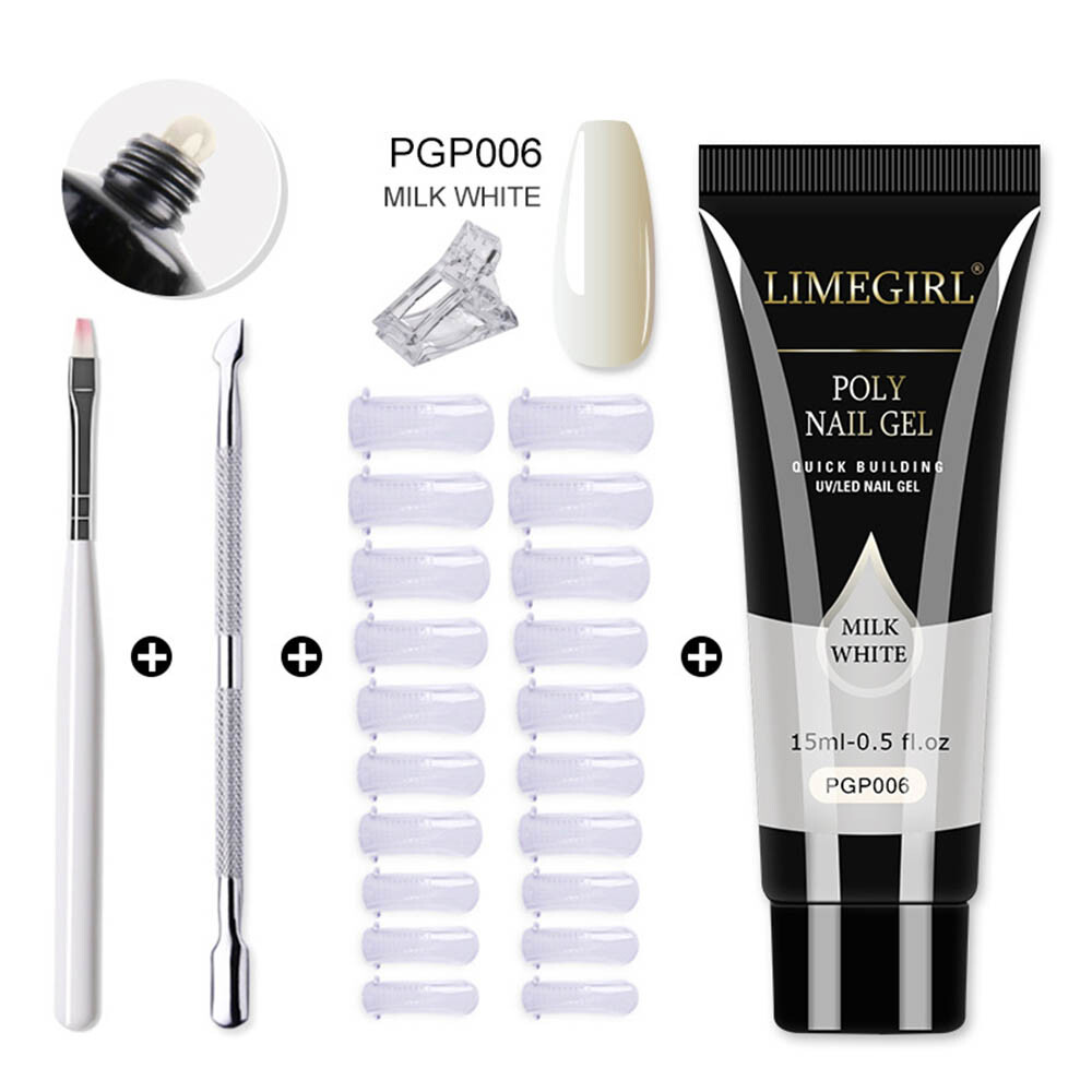 Poly UV Gel Kit Quick Extension Gel UV Building Poly Nail Gel with Nail ...