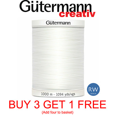 Gutermann Sew All Thread 1000m Reel 100% Polyester Hand & Machine ...