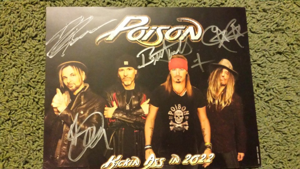 POISON 2022 TOUR BAND SIGNED AUTOGRAPHED PHOTO BRET MICHAELS CC PASS ...
