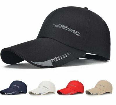 Long Brim Golf Cap Sports 100% Cotton Baseball Adjustable Snapback Hat ...