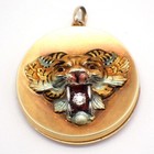Art Nouveau Tiger Locket Pendant Diamond 10K Gold Enamel | eBay