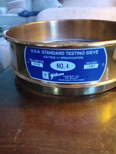 USA Standard Testing Sieve No. 4 Gilson Co. | eBay