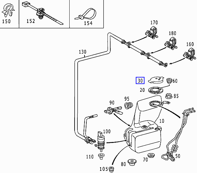 Mercedes Wind Screen Washer Reservoir Tank Filler Cap A1248690072 New ...