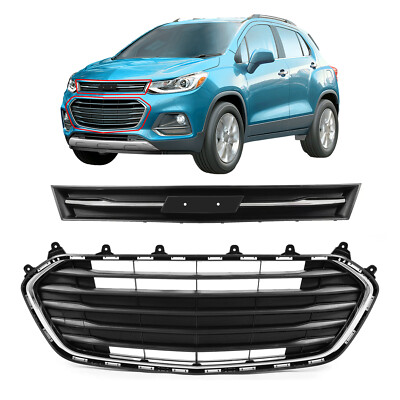 Front Bumper Upper+Lower Grille Grill For 2017-2021 Chevrolet Trax ...