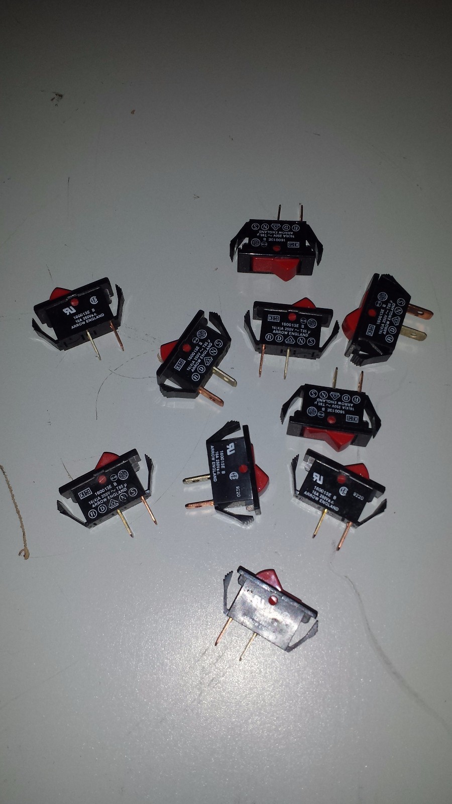 Lot of 10 Kema Keur Arrow England Panel Rocker Switch 160013E | eBay