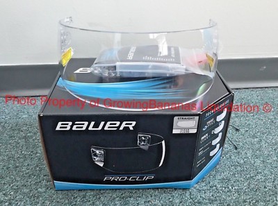 Bauer Pro-Clip Straight Hockey Helmet Visor! Clear Hardware Shield ...