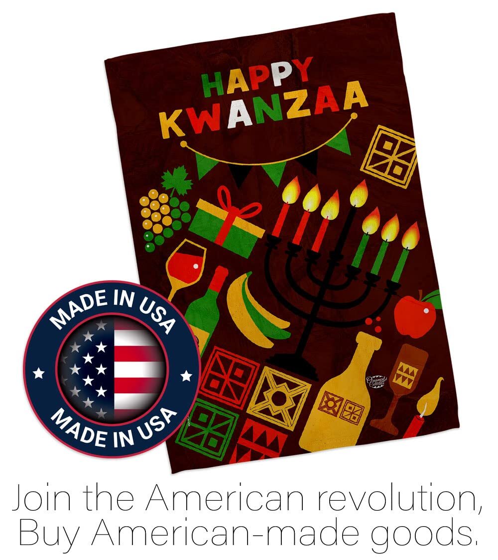 Kwanzaa Mazao House Flag 2 pcs Pack Black History Kinara Candles ...