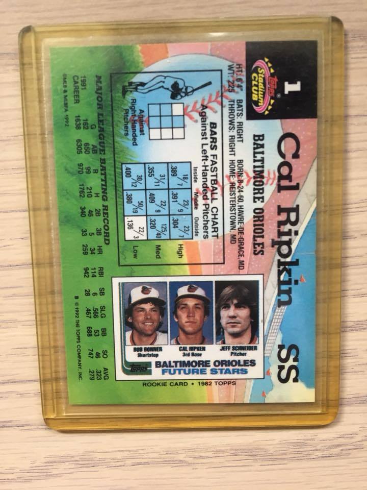 1992 Topps Stadium Club - Cal Ripken Jr Error Card | eBay