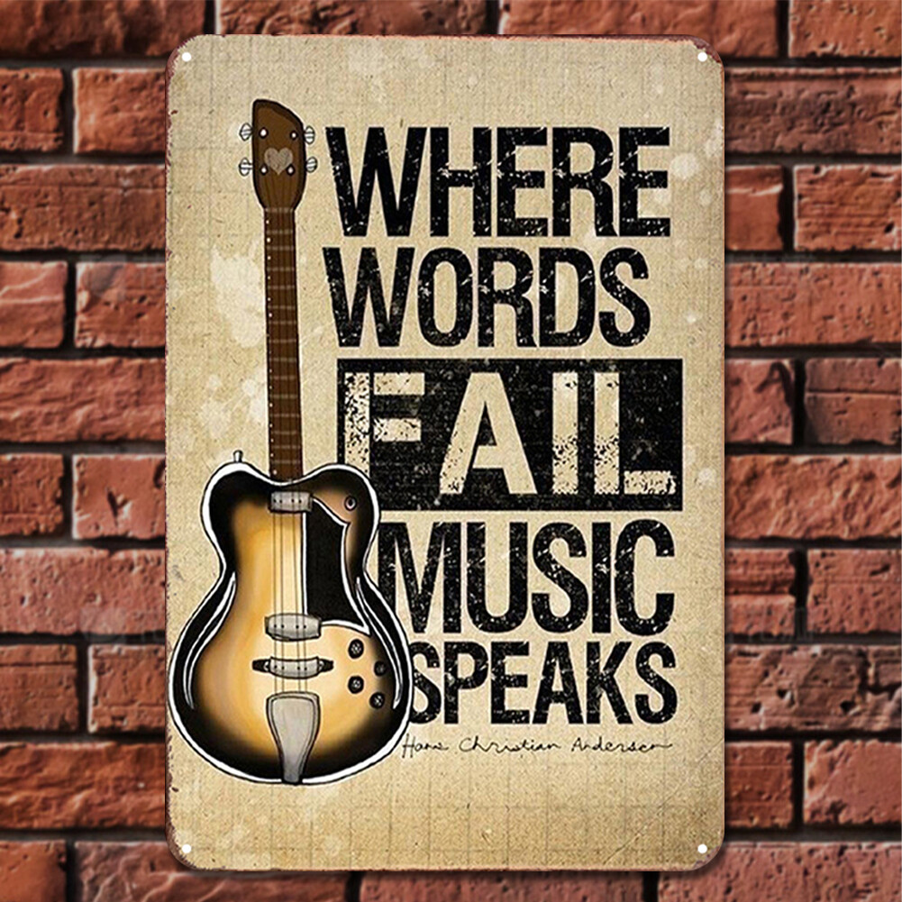 Vintage Metal Plate Music Poster Rectangular Iron Painting Wall Art ...