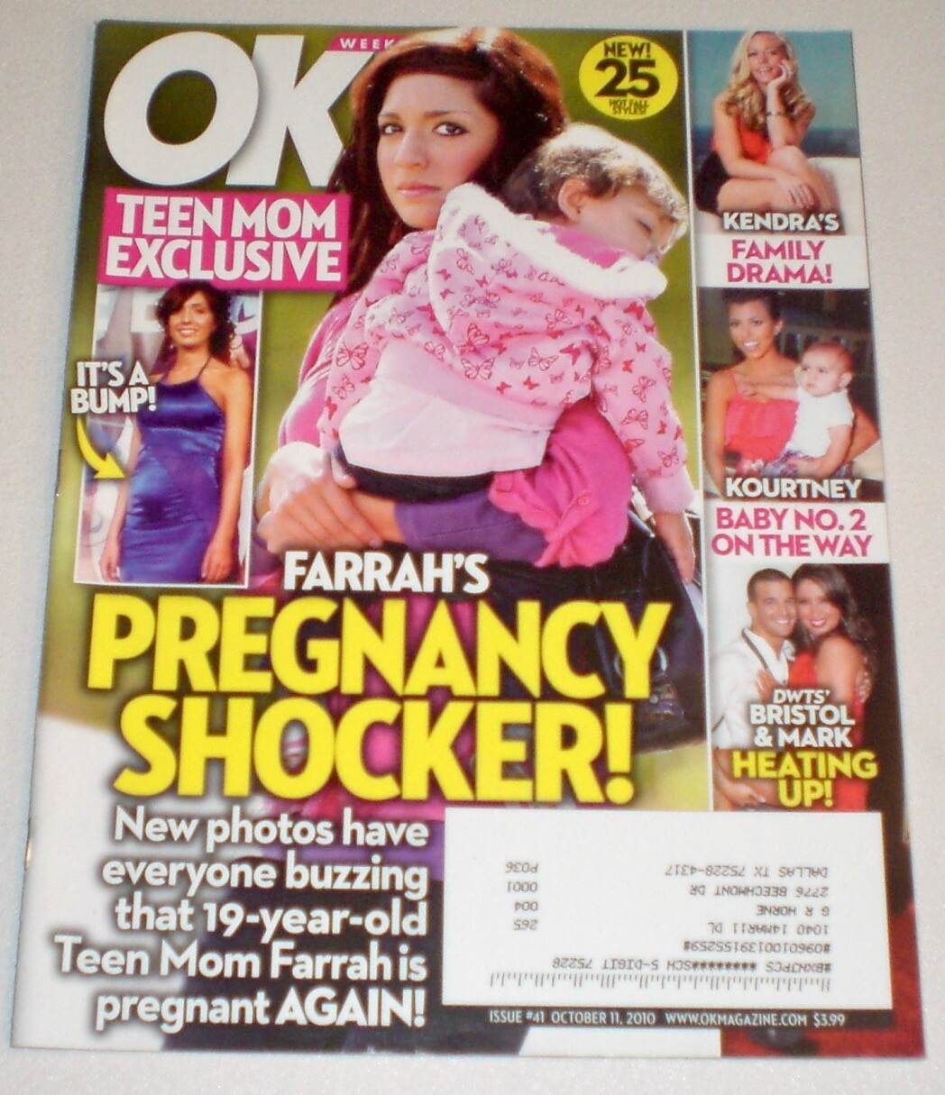 OK! WEEKLY MAGAZINE October 11, 2010 ~ Teen Mom Farrah's Pregnancy ...