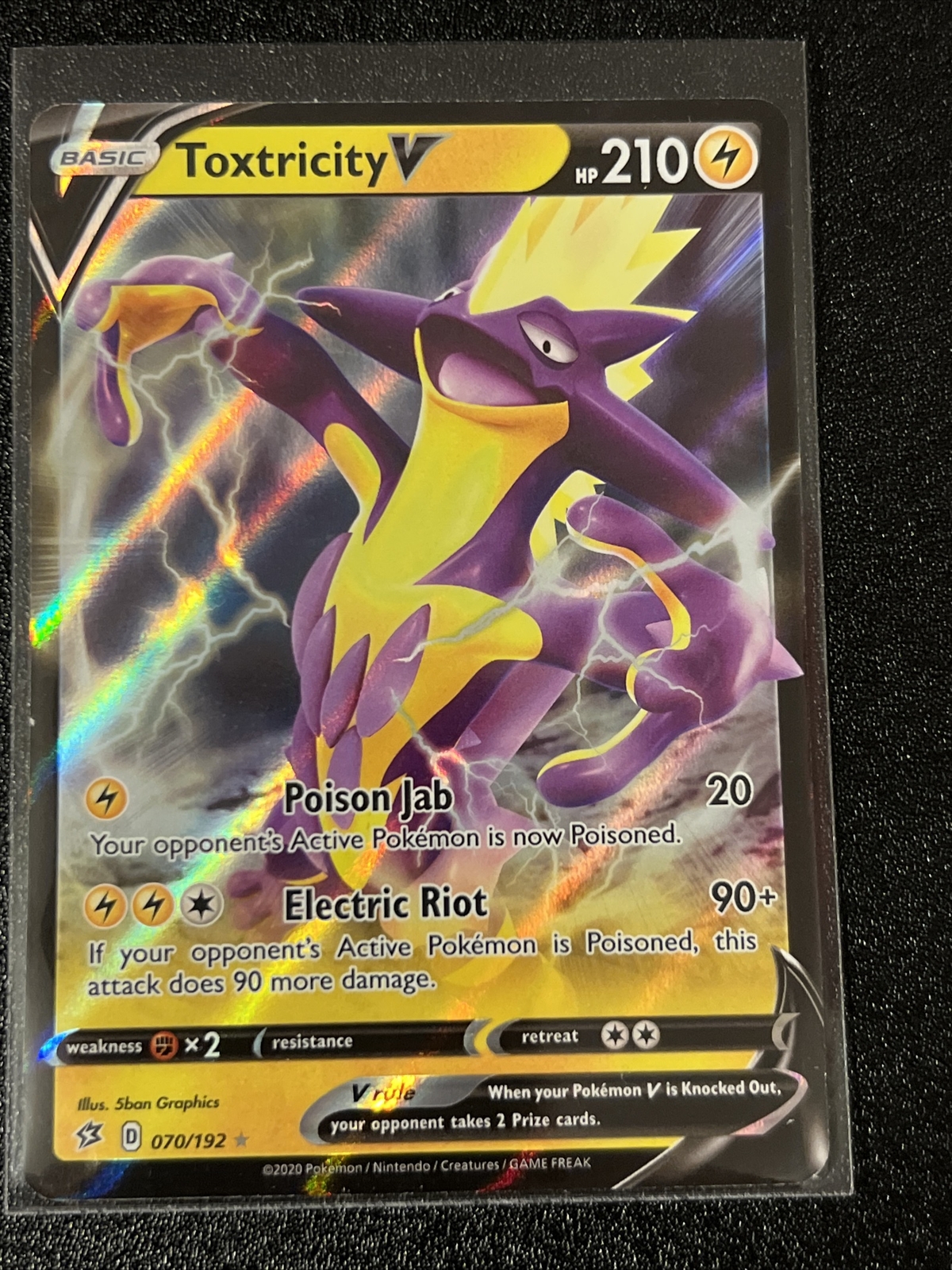 Pokémon TCG Toxtricity V Rebel Clash 070/192 Holo Ultra Rare | eBay