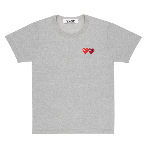 COMME DES GARCONS CDG PLAY DOUBLE HEART EYE LOGO T-SHIRT SIZE XL GRAY ...