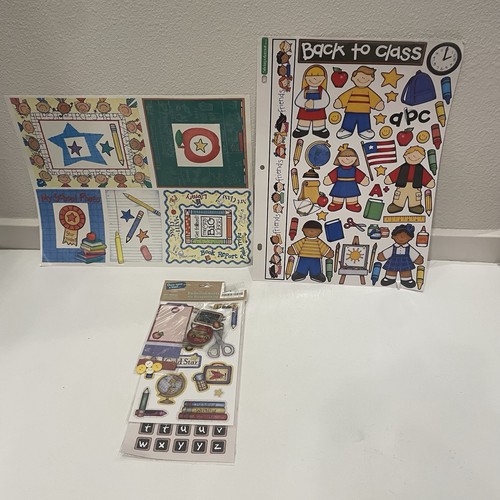 VTG 2000s Stickers & Scrapbooking School Theme Sheets Lot Crayon Book ...