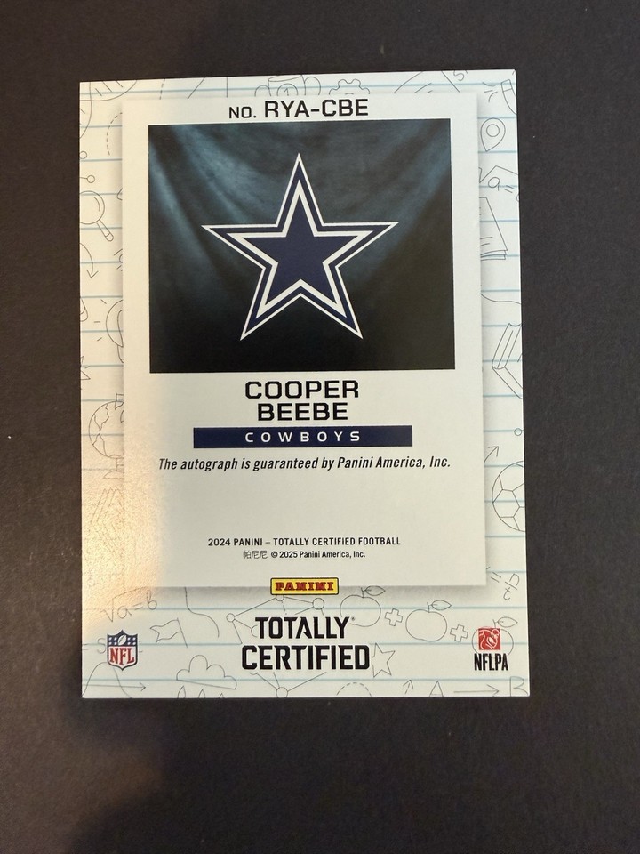 2024 Panini Totally Certified Rookie Yearbook Auto Cooper Beebe #RYA ...