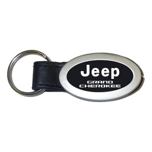 Black Leather Oval Keychain - Officially Licensed for Jeep Grand ...