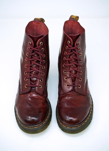 Dr Martens Docs Classic 1460 8 Hole Cherry Red Leather Ankle Boots ...
