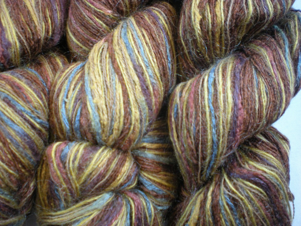 MYSTERY Yarn in Rust and Gold Lot of 4 Skeins of hefty weight yarn | eBay