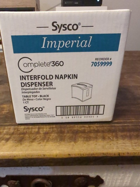 6 Sysco Imperial Interfold Napkin Dispenser--table Top-black-7059999 ...
