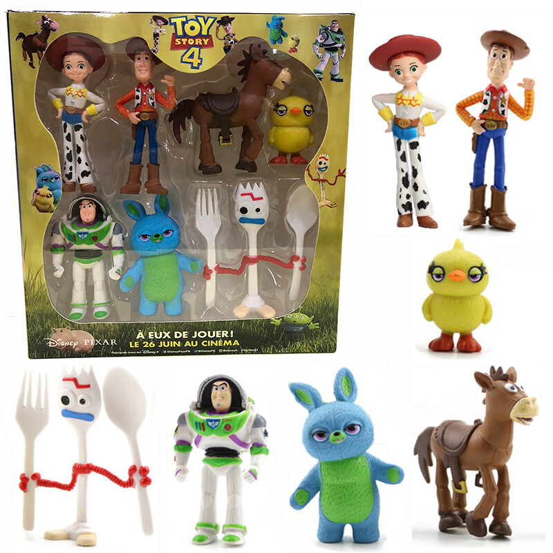 Story Toy 4 Woody Lightyear Rex Alien 7 PCS Action Figure Cake Box Toys ...