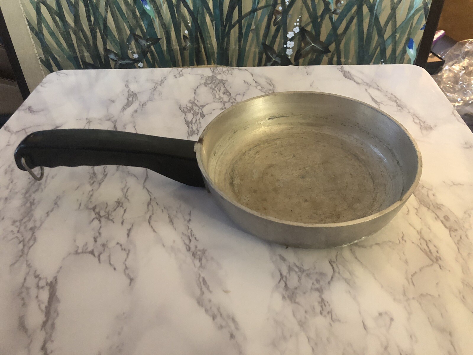Vintage Club Aluminum Hammered 6" Skillet Fry Pan Black Wood Handle ...