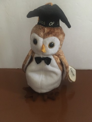2000 TY Beanie Baby Wisest Class of 00 Graduation Owl Retired Beanbag ...