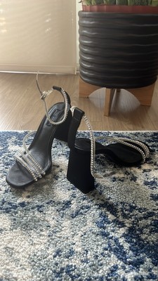 Topshop Shoes satin sandals with rhinestones and block heel Size 6,5 ...