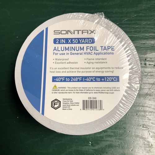 Aluminum Foil Tape by Sontax 2" x 50 Yards General HVAC Applications | eBay